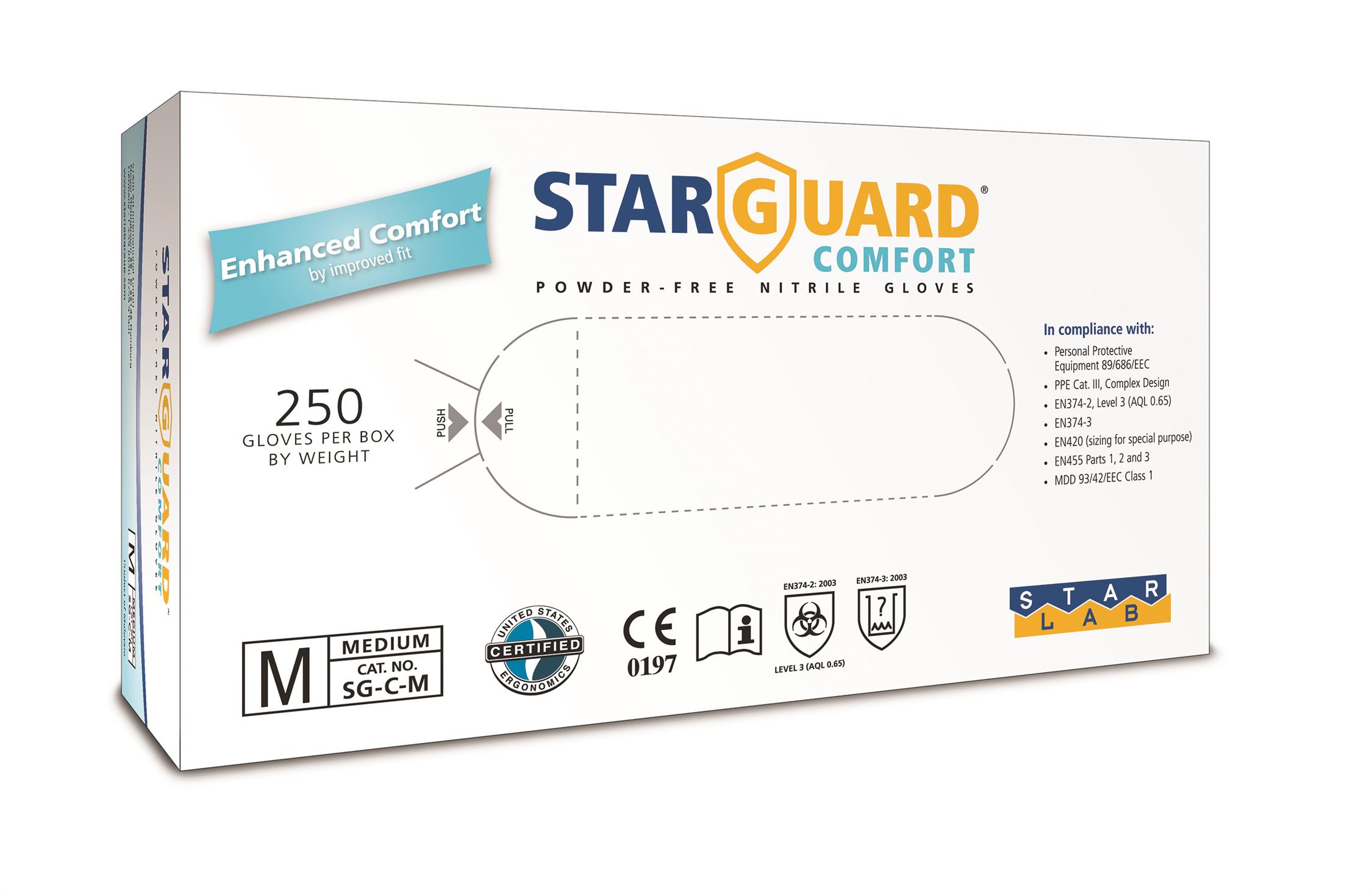 STARGUARD comfort, Powder-Free Nitrile Gloves, Size S
